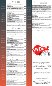 Menu – YHS China Bistro